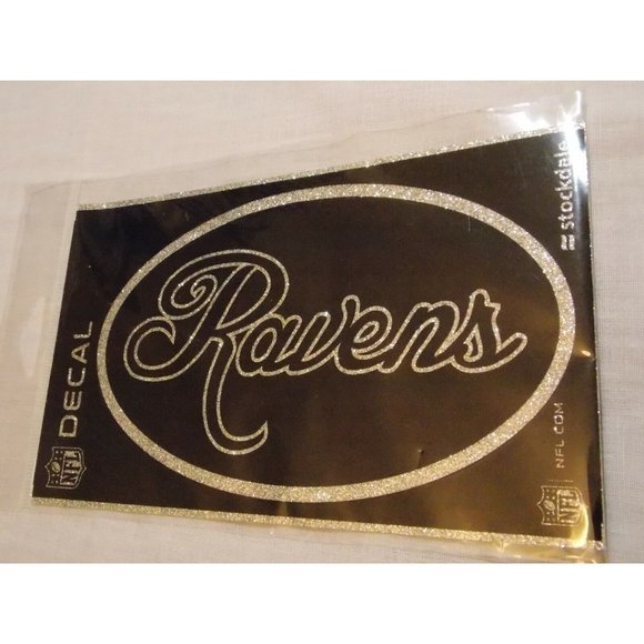 NFL | Office | Baltimore Ravens Nfl Glitter Metallic Silver Decal ...